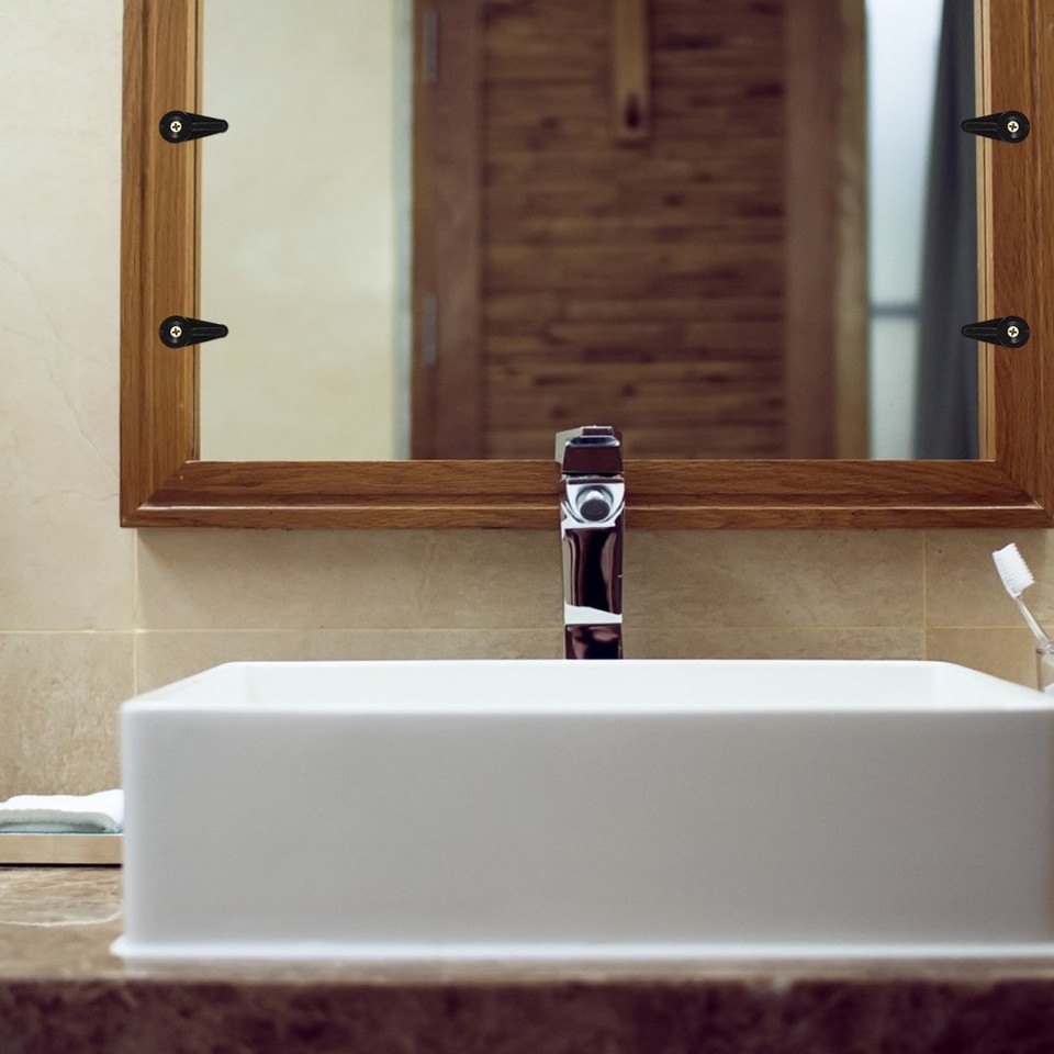 50 Pcs Bathroom Mirror Clips with Screws Glass Retainers for Cabinets ...