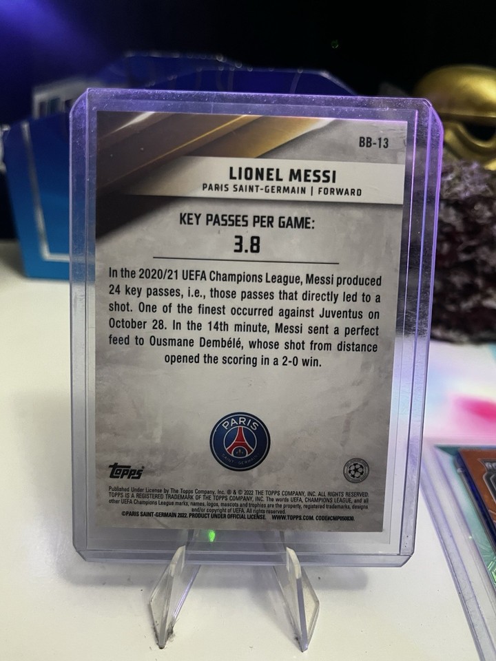 2021-22 Topps UCL Lionel Messi #BB-13 Best of the Best Most Key Passes ...
