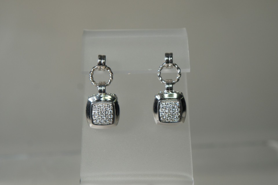 David Yurman 925 Diamond Pave Renaissance Dangle Drop 585 Stud Earrings ...
