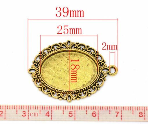 10 pcs Antique Gold Oval Pendant Picture Photo Bezel Setting Pendant ...
