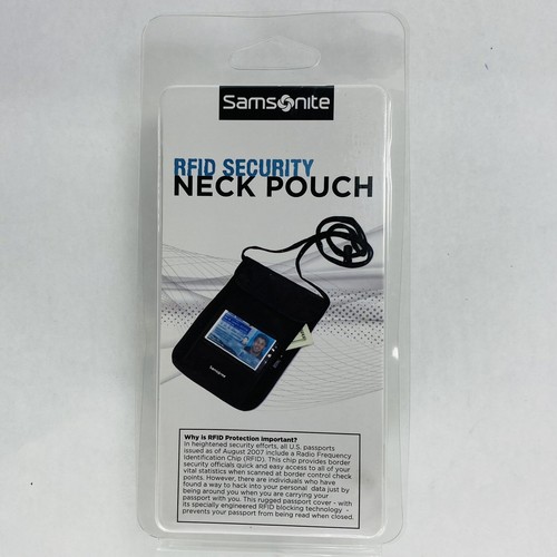 Samsonite RFID Security Neck Pouch, Black, Travel Passport ID Secure | eBay