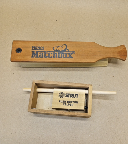 Lot of 2 Turkey Box Calls - Primos Matchbox & H.S. Strut Push Button ...