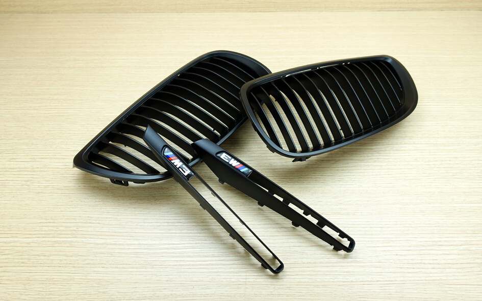 Matte Black Front Grille + Side Vent Fender 2008~2012 For BMW M3 E92 ...