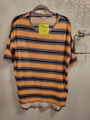 Lularoe Small Irma NWT - Peachy Orange & Blue Stripes | eBay