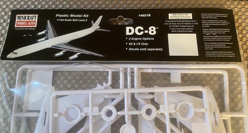 MiniCraft Model Kits DC-8 Plastic Model 1:144 PLUS Draw Decal Condor DC ...