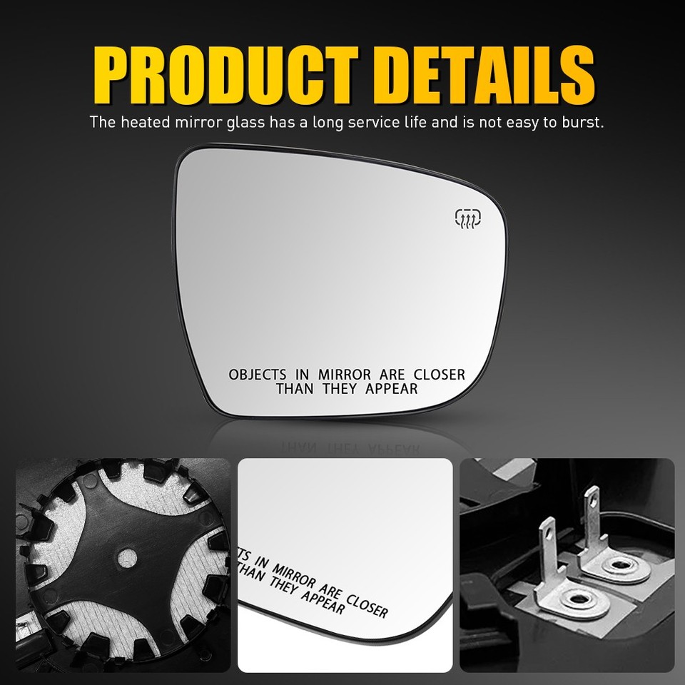 Fit 2014-20 Nissan Rogue 2015-24 Murano Mirror Glass Driver Passenger ...