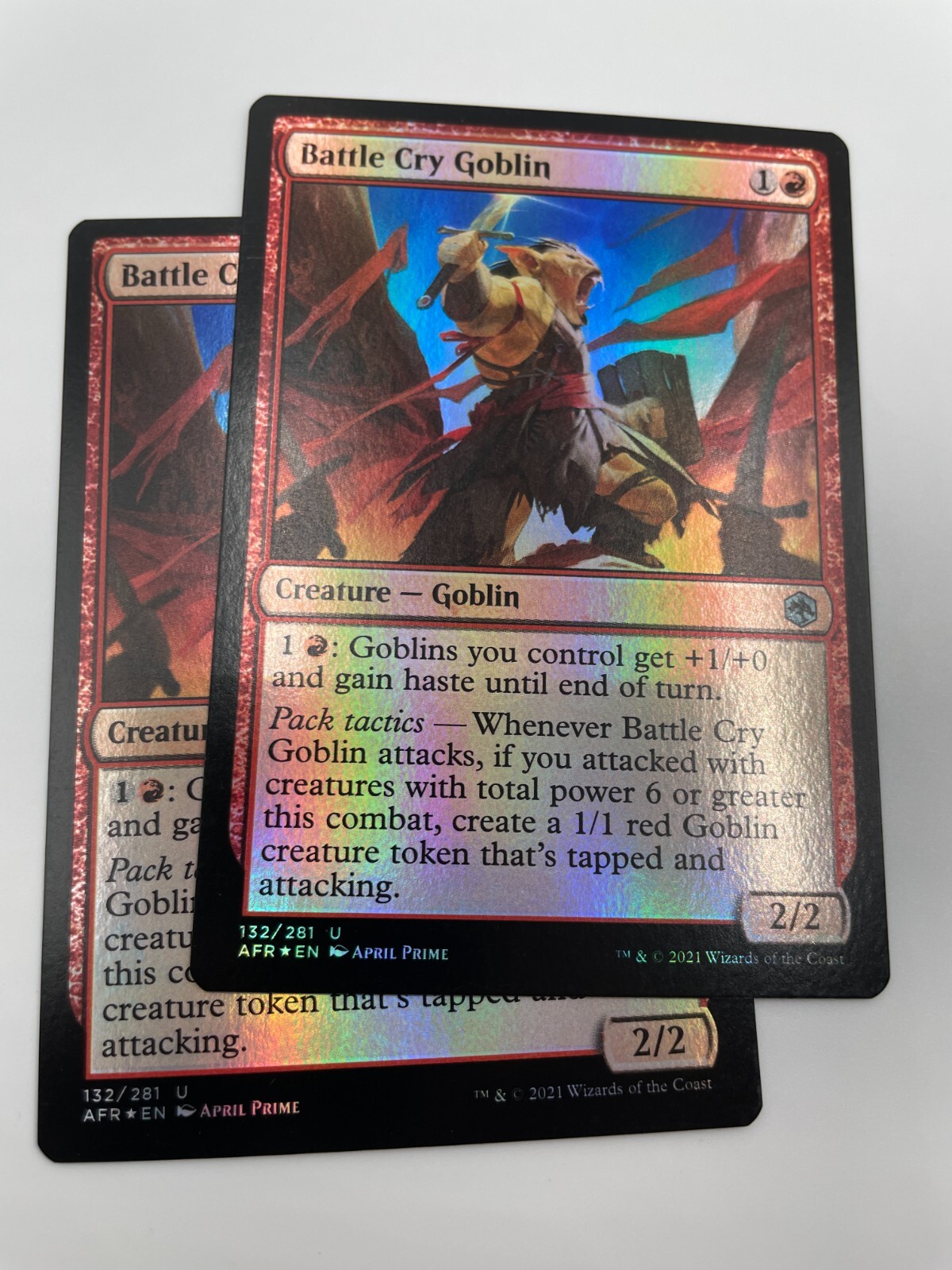 x2 MTG Battle Cry Goblin - Adventures in the Forgotten Realms Foil - NM ...