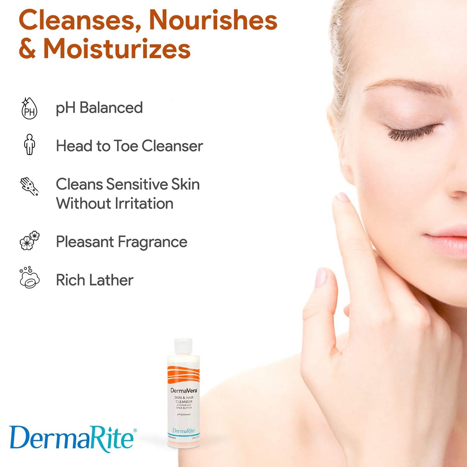 DermaVera Liquid Shampoo&Body Wash Flip Top Bottle Scented 7.5 oz. 0016 ...