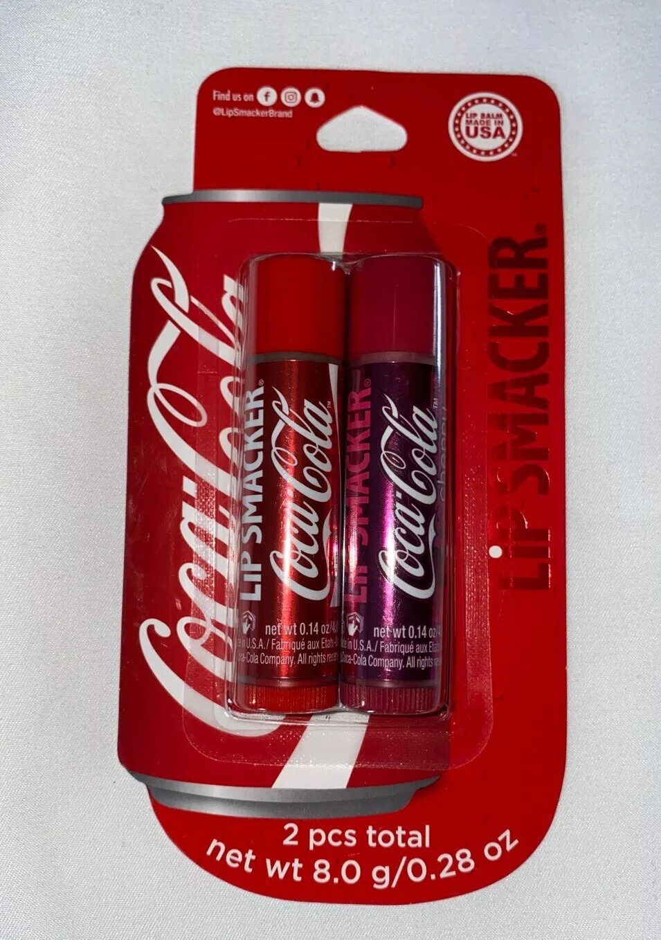 Coca Cola Lip Smackers Chap Stick Balm 2pk Original And Cherry Cola New ...
