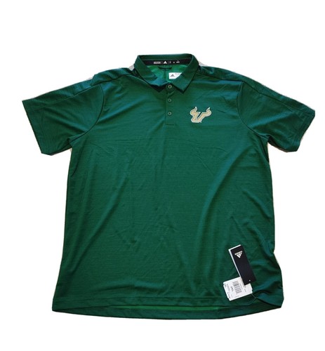 Adidas USF South Florida Bulls New Mens Green Short Sleeve Polo Shirt ...