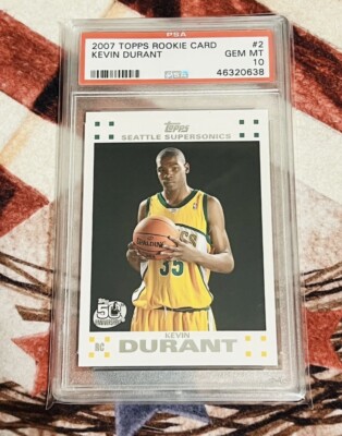 2007-08 Topps Kevin Durant Rookie RC #2 PSA 10 Gem Mint Seattle ...