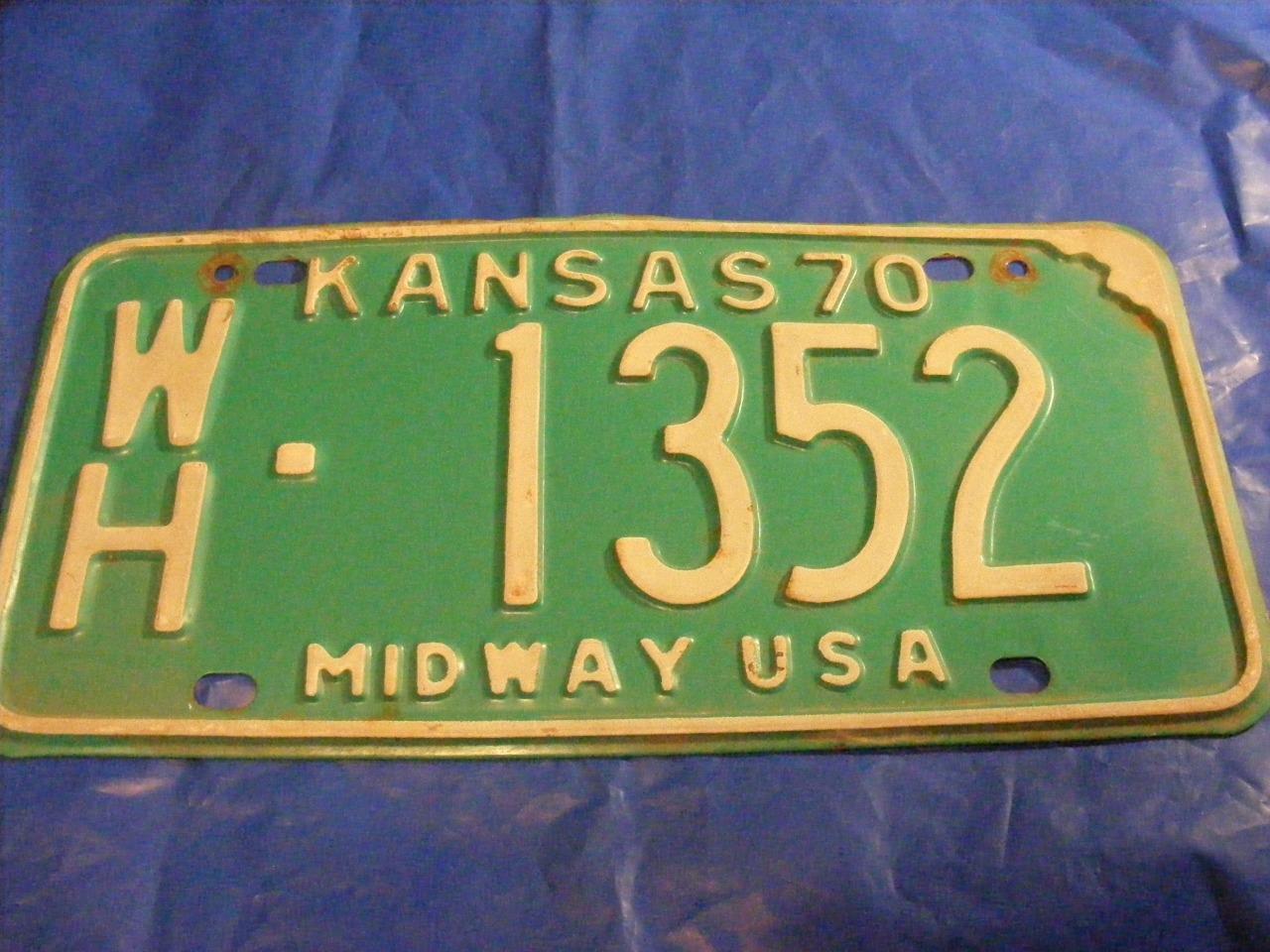 1970 KANSAS STATE LICENSE PLATE AUTO CAR TAG, WH 1352 WICHITA COUNTY | eBay