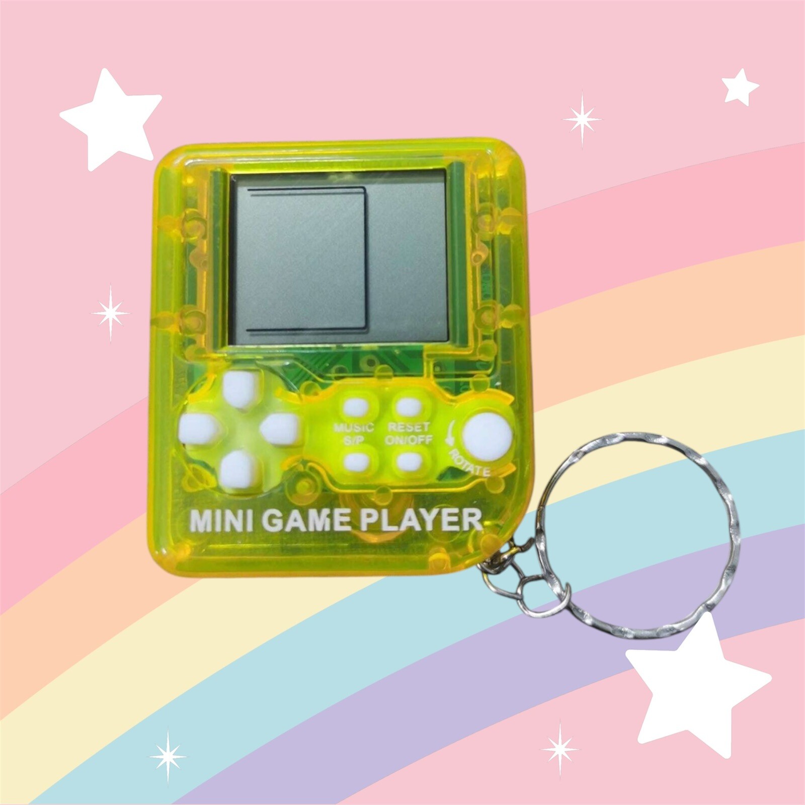 Mini Game Console Keychain Brick Game Portable Handheld Gift Keyring ...