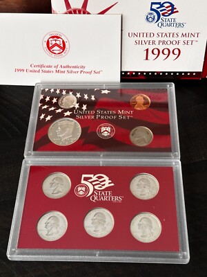 1999 Silver Proof Set U.S. Mint OGP COA | eBay