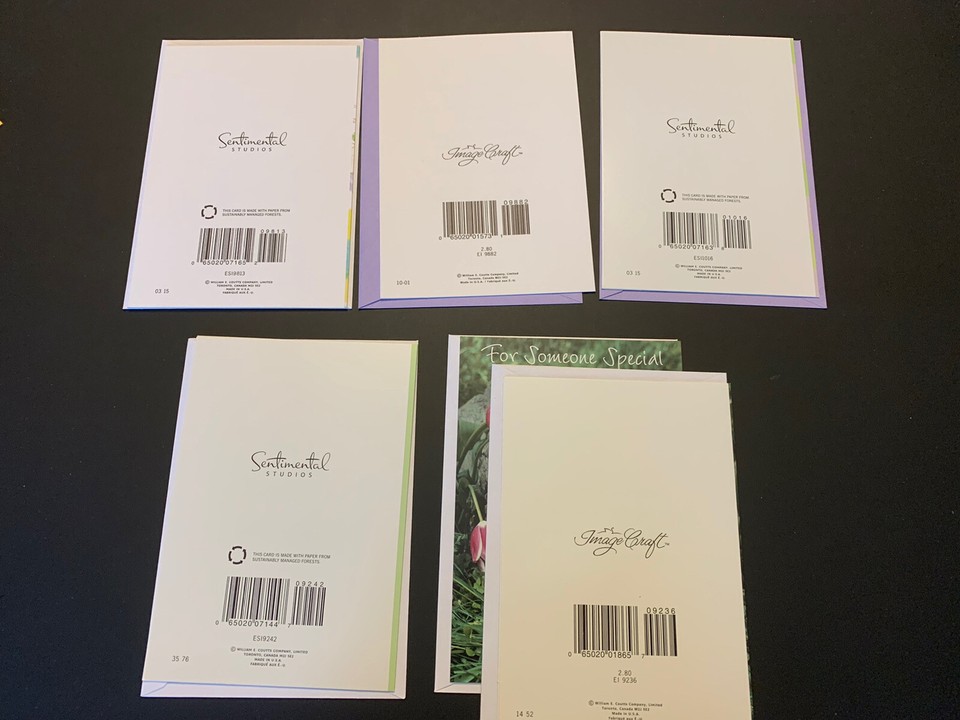 Lot of 6 Easter Greeting Cards Coutts bunnies florals new with ...