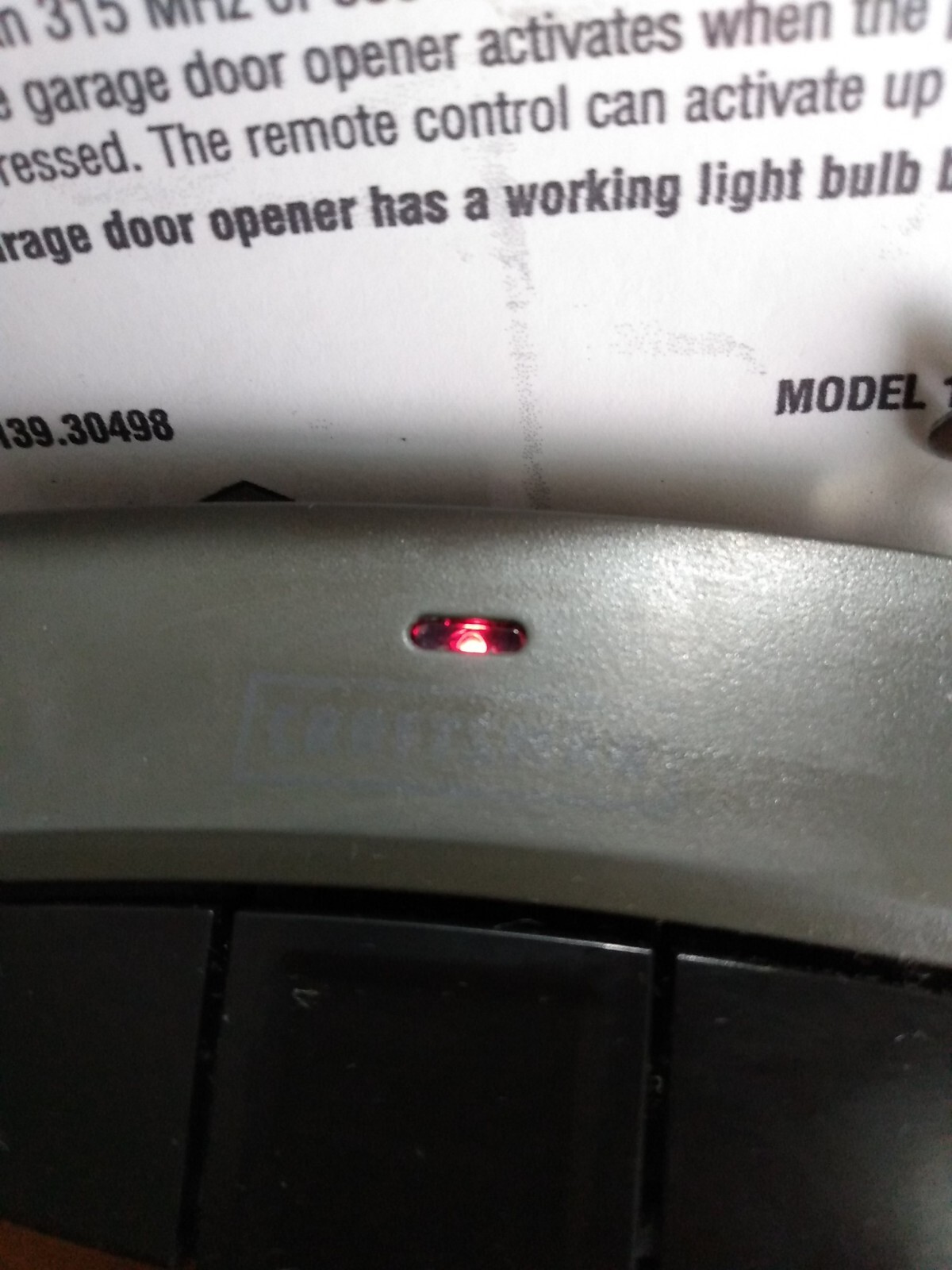 Craftsman 3 Black Button Garage Door Opener 139.30498 Remote W/ Clip ...