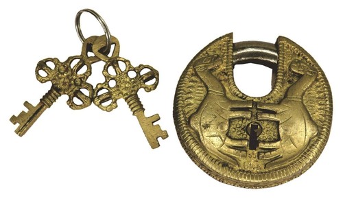 Camel Engraved Round Shape Door Lock Victorian Style Handcrafted Brass ...