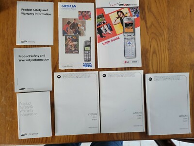 Vintage Assorted Cell Phone Manuals User Guides Motomanual Verizon ...