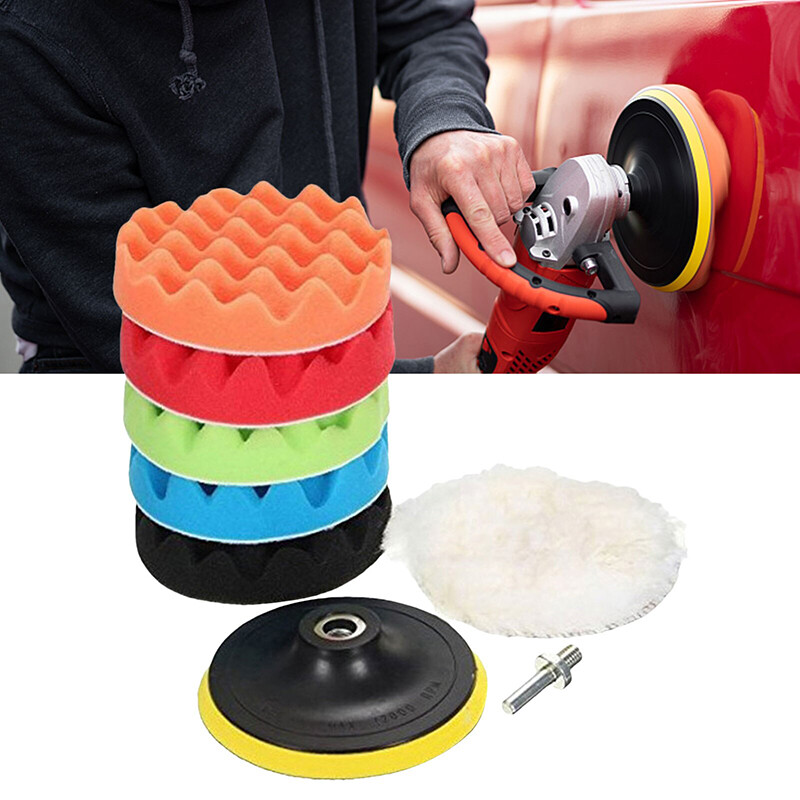 7Pc 7 Inch Polishing Waxing Pad Sponge Buff Buffing Kit Set For Car ...