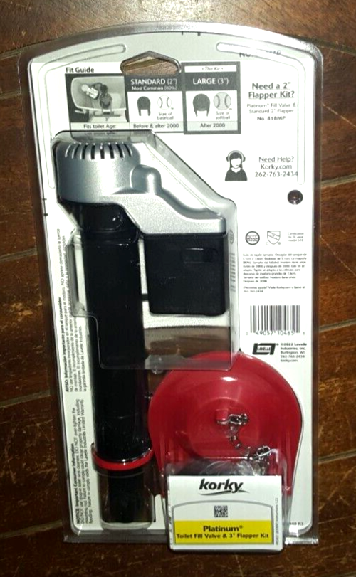 Korky Fill Valve & Large 3" Flapper Kit -QuietFILL Technology- Item ...