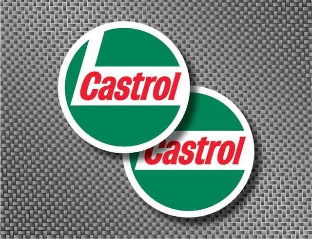 2x 4" Castrol logo Decal Sticker PETROLIANA ADESIVI AUFKLEBER Vintage ...