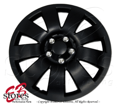 Matte Black 16 inch Hubcap Wheel Rim Skin Cover Hub caps Style 721 4pcs Set