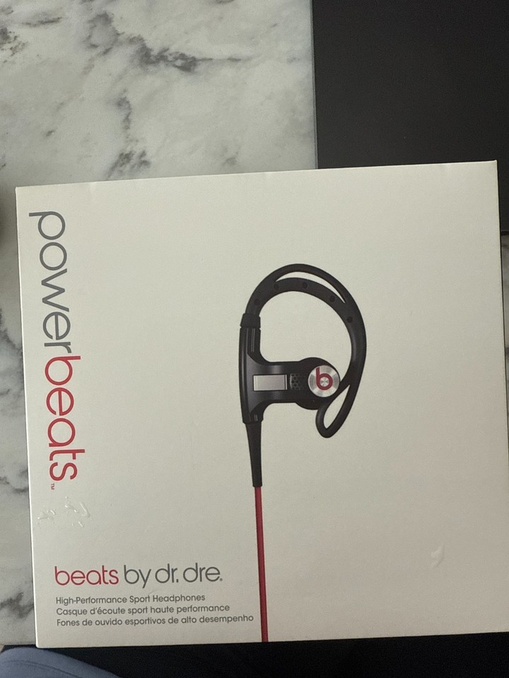 Beats Power Beats Black Red Headphones Earbuds Wired with Case | eBay
