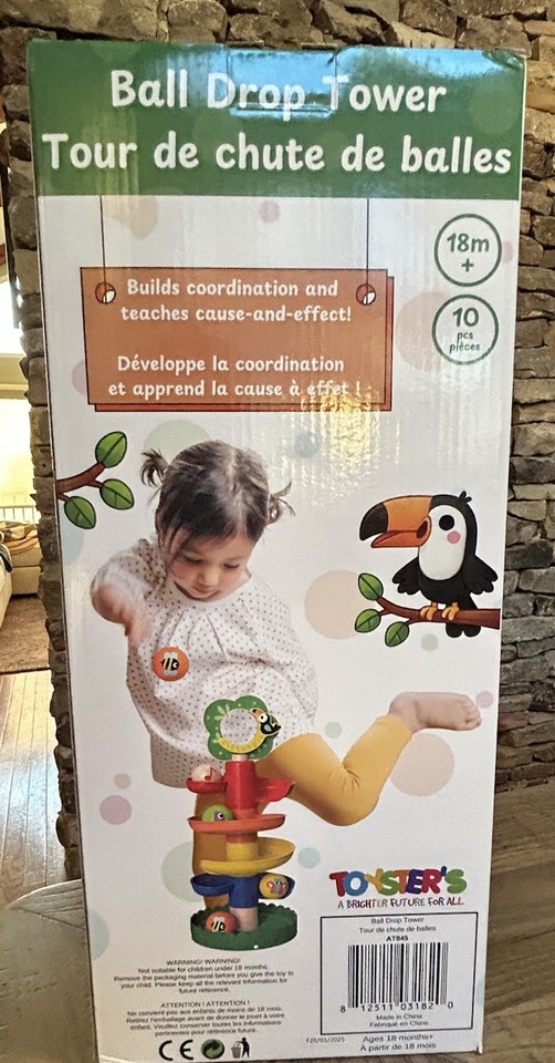 Toddler Ball Drop Tower Toy From Toyster, Wooden Long Lasting Sturdy ...