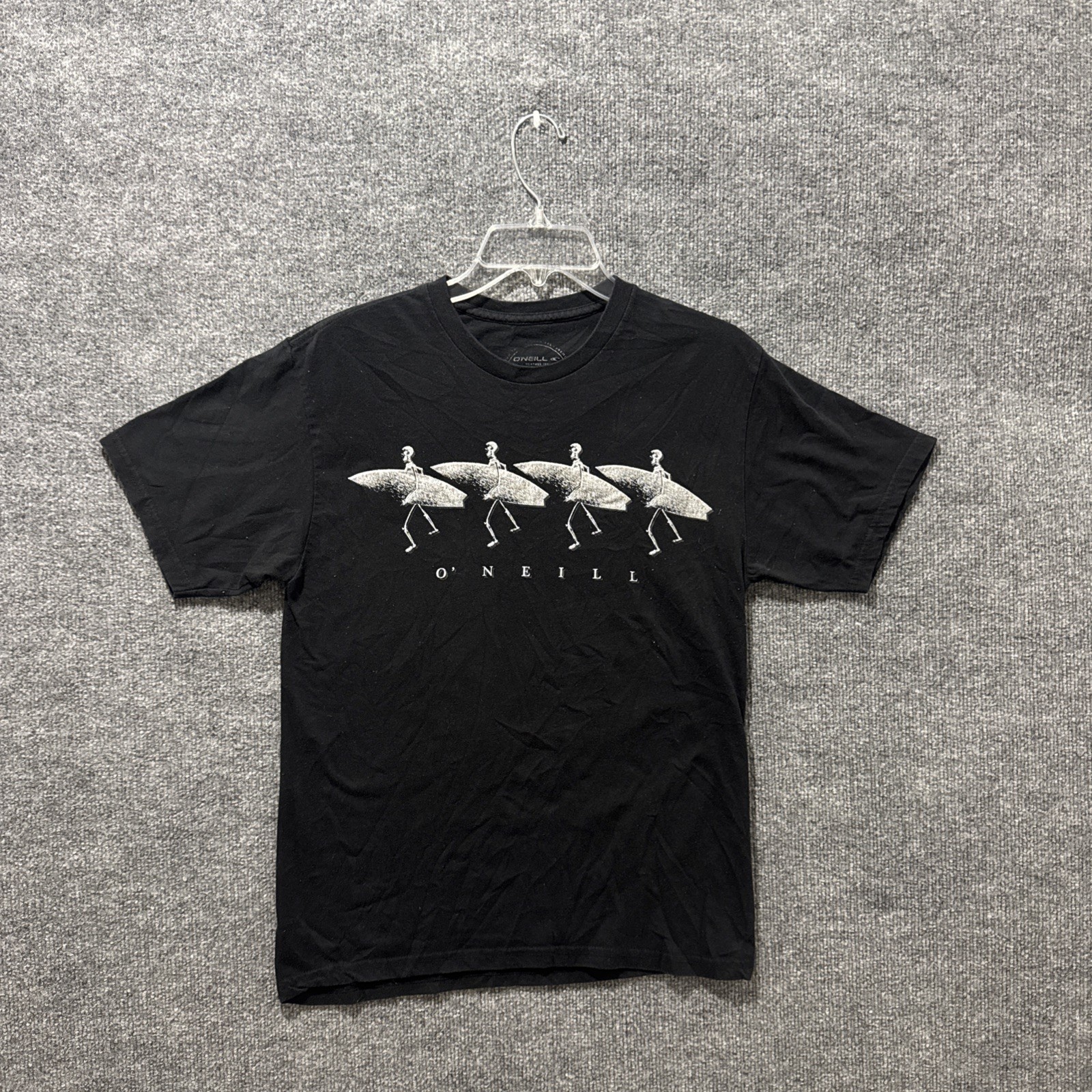 Vintage 00’s Style O’Neill Surfing Skelton Black Short Sleeve T-Shirt ...