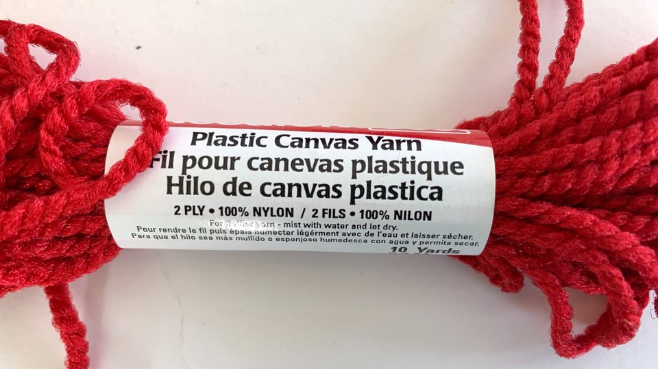 Lot of 5 Skeins Needloft Color 7-51001 RED Nylon Plastic Canvas Yarn 10 ...