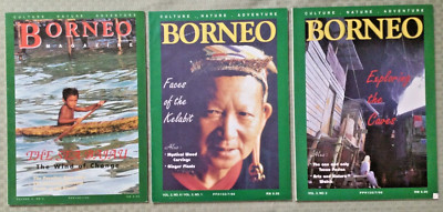 BORNEO Magazine •VTG 1987 •3 Issues •Culture Nature Adventure •EXC ...