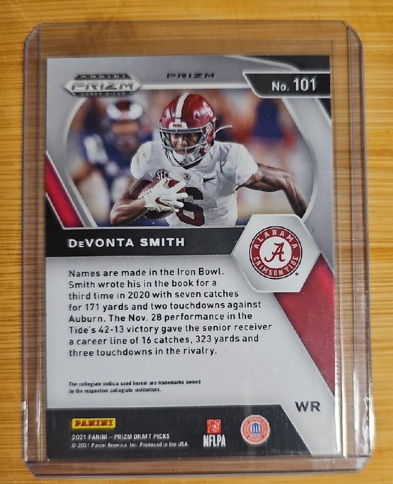 DeVonta Smith 2021 Panini Prizm Draft Picks Purple Wave Rookie Card RC ...