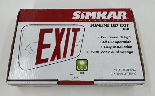 Simkar #66-00349 Double Face LED Exit Sign Red Letters *LENS ONLY NO ...
