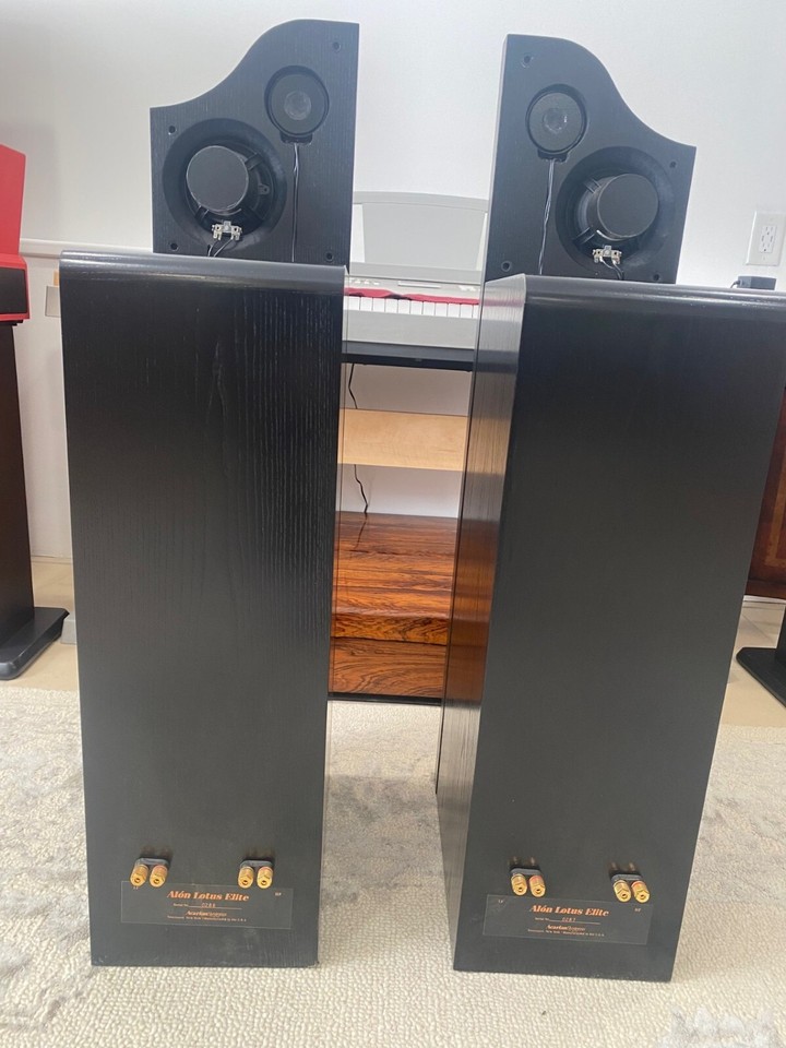 Black Alon Speakers Model Lotus Elite with Cherry and Black Ash Finish ...