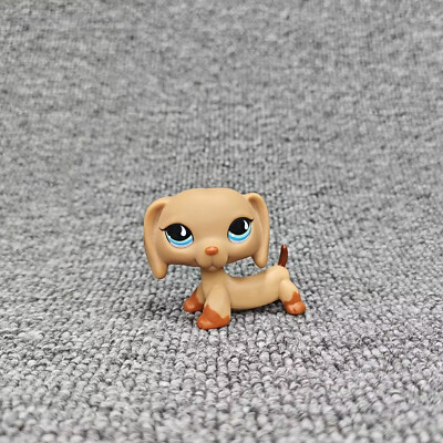 Littlest Pet Shop Puppy Dog Dachshund Tan Brown w/ Blue Teardrop Eyes ...
