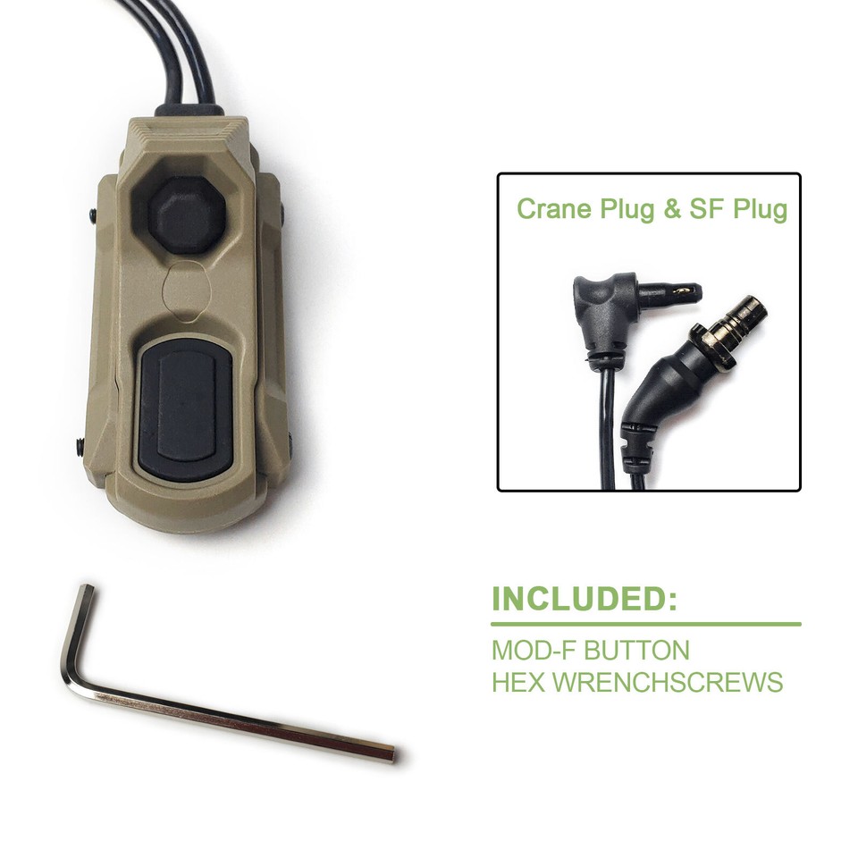 Tactical Axon Dual Function Pressure Remote Switch Button For PEQ DBAL ...