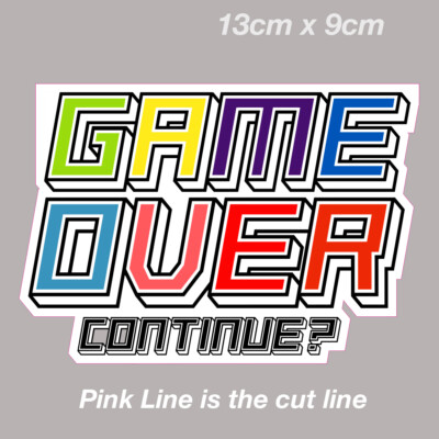 Super Mario GAME OVER Sticker - Game Over Vinyl Sticker | eBay Australia