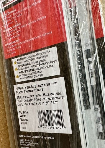 Prime-Line PL 7812 Aluminum Screen Frame Kit 5/16 inch x 3/4 inch x 36 ...