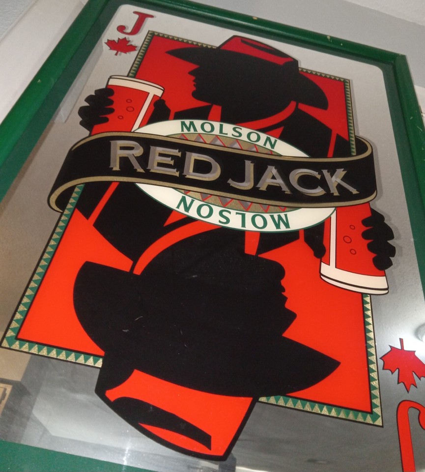 Rare Vintage Molson Red Jack Canadian Beer Large Bar Mirror Sign | eBay