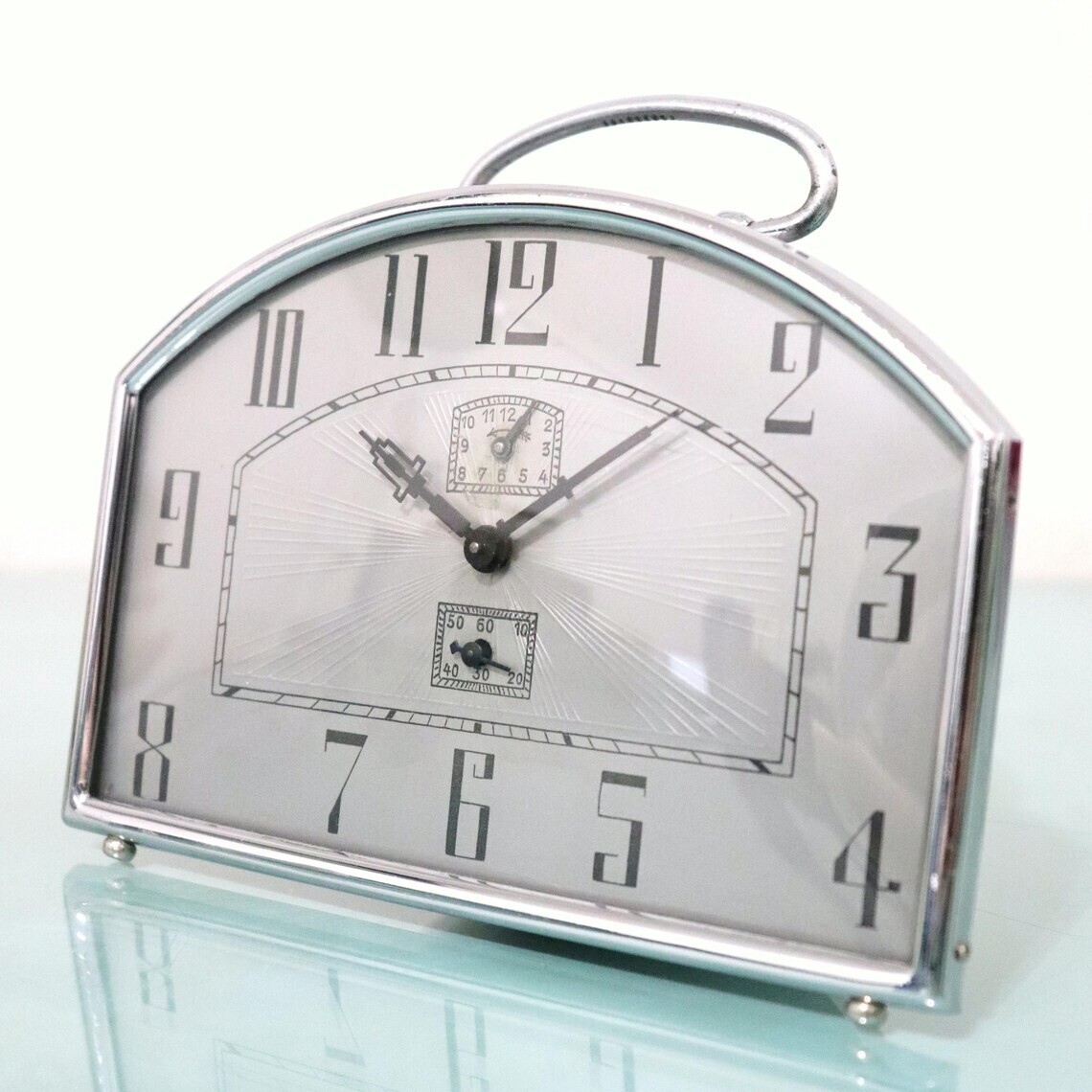 PFEILKREUZ JUNGHANS Alarm Mantel TOP BAUHAUS Clock Antique 1920s FULLY ...