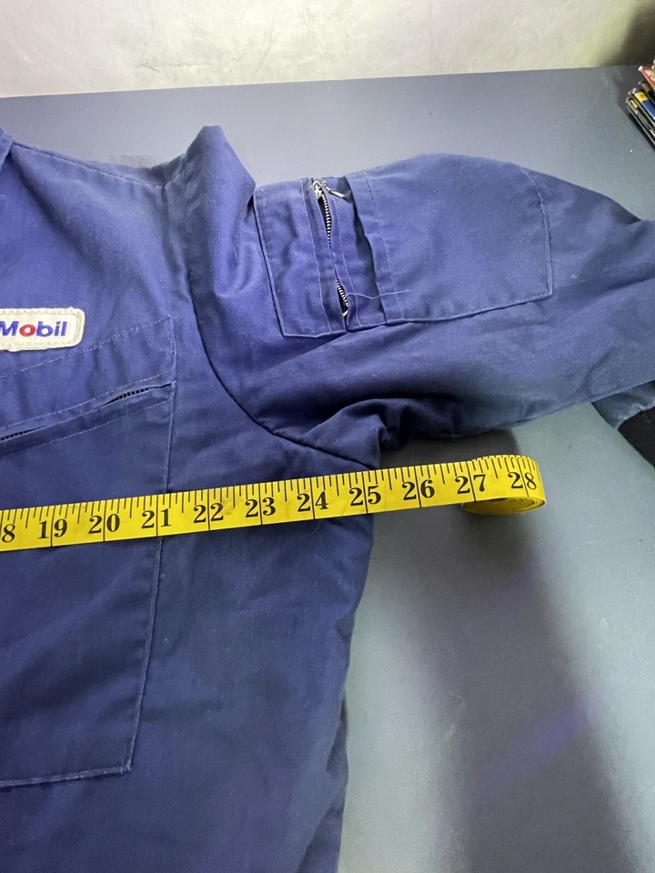 Vintage 50s-60s Quilted Blue Gas Station Attendant Coveralls Mobil ...