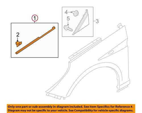 MOLDING CHROME FRONT FENDER LEFT GENUINE! HYUNDAI SONATA 2018-2019 ...