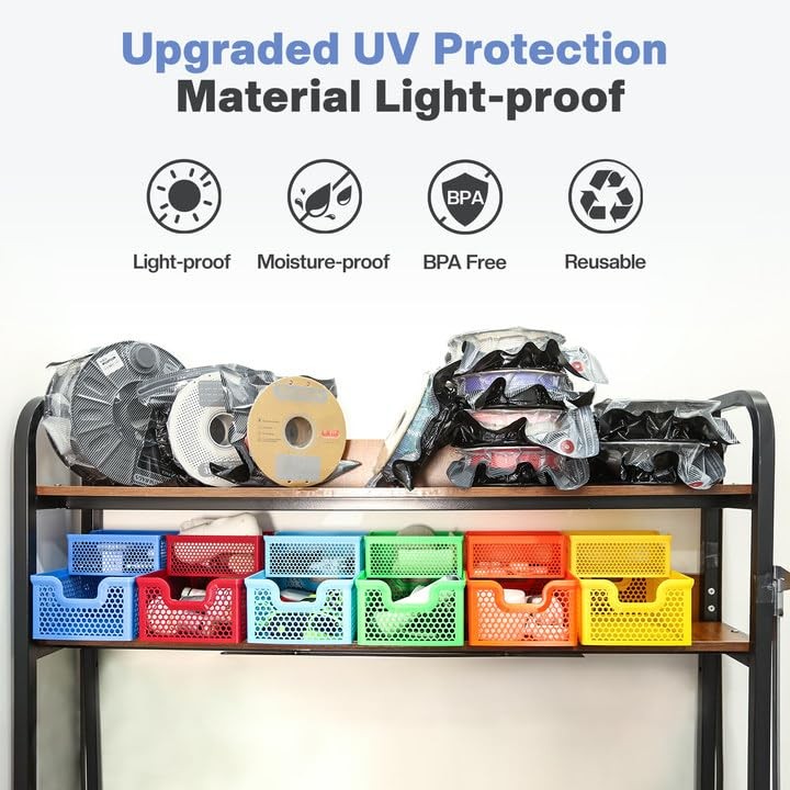 Filament Vacuum Storage Kit with USB Pump, 20 Pack Light-Proof Vacuum ...