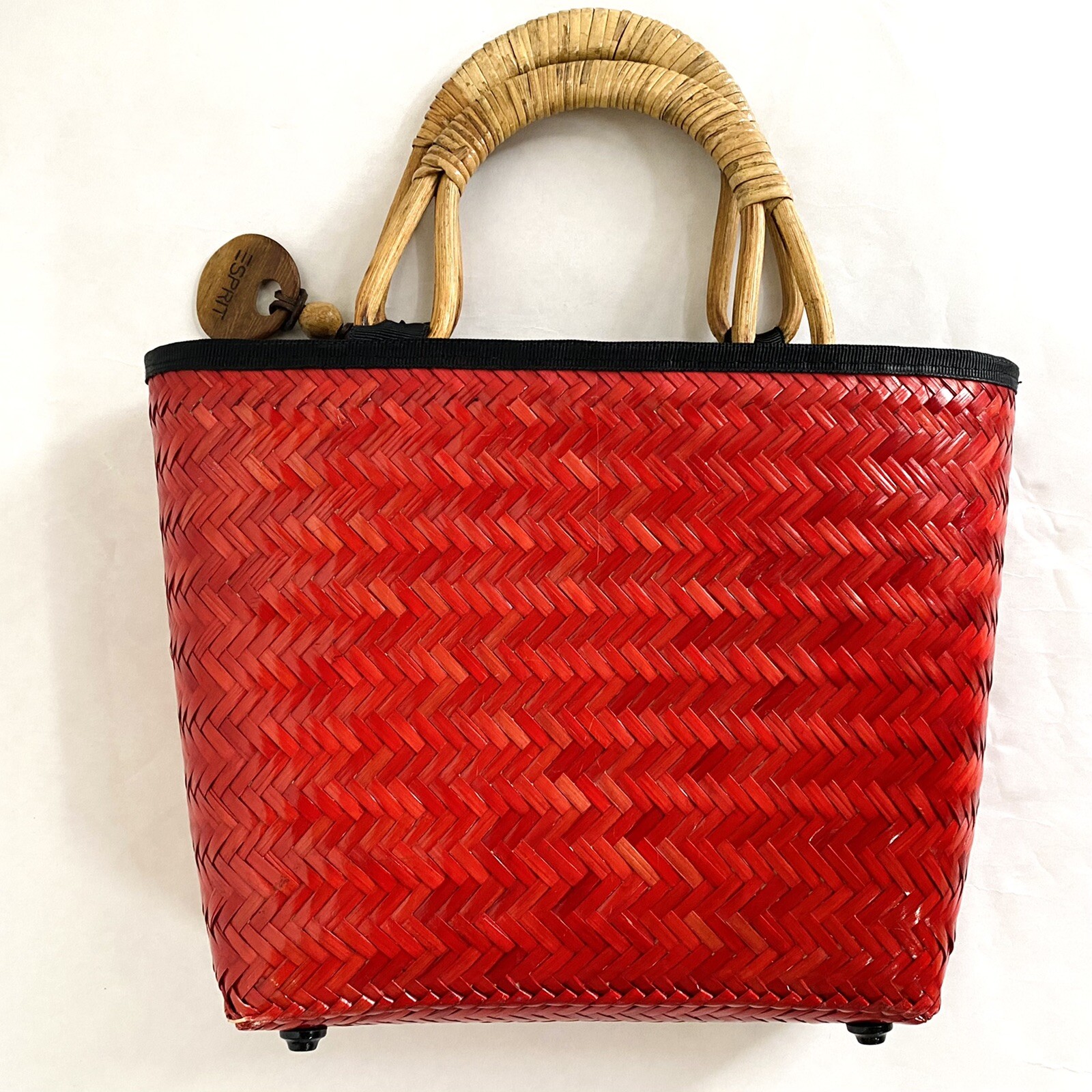 Vintage Esprit De Corps Wicker Ratan Straw Purse 8.5 … - Gem