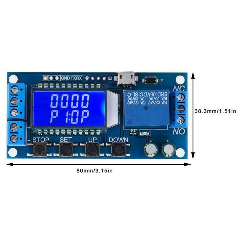 LCD 6-30V Relay Module Switch Trigger Time Delay Circuit Timer Cycle ...