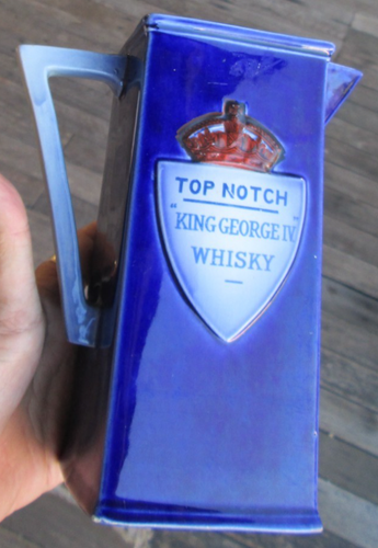 Scarce tall 1900's KING GEORGE IV TOP NOTCH WHISKY water jug in good ...