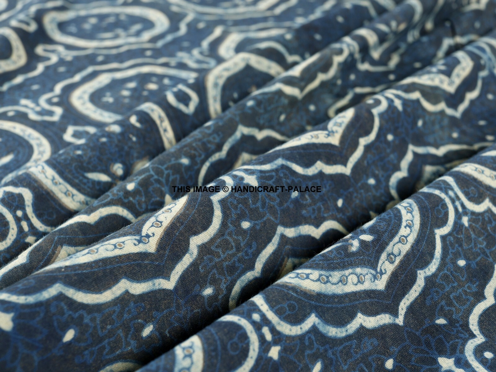 ABSTRACT DESIGNS ELLIE INDIGO BLUE AJRAKH THEME FABRIC BY 5 THE YARD 44 ...