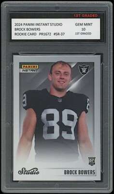 Brock Bowers 2024 Panini Instant Studio 1st Graded 10 NFL Rookie Card ...