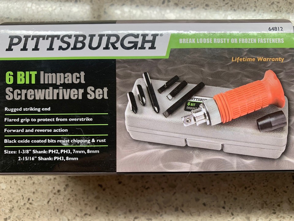 NEW Pittsburgh 6-Bit Impact Screwdriver Set with Case 64812 | eBay