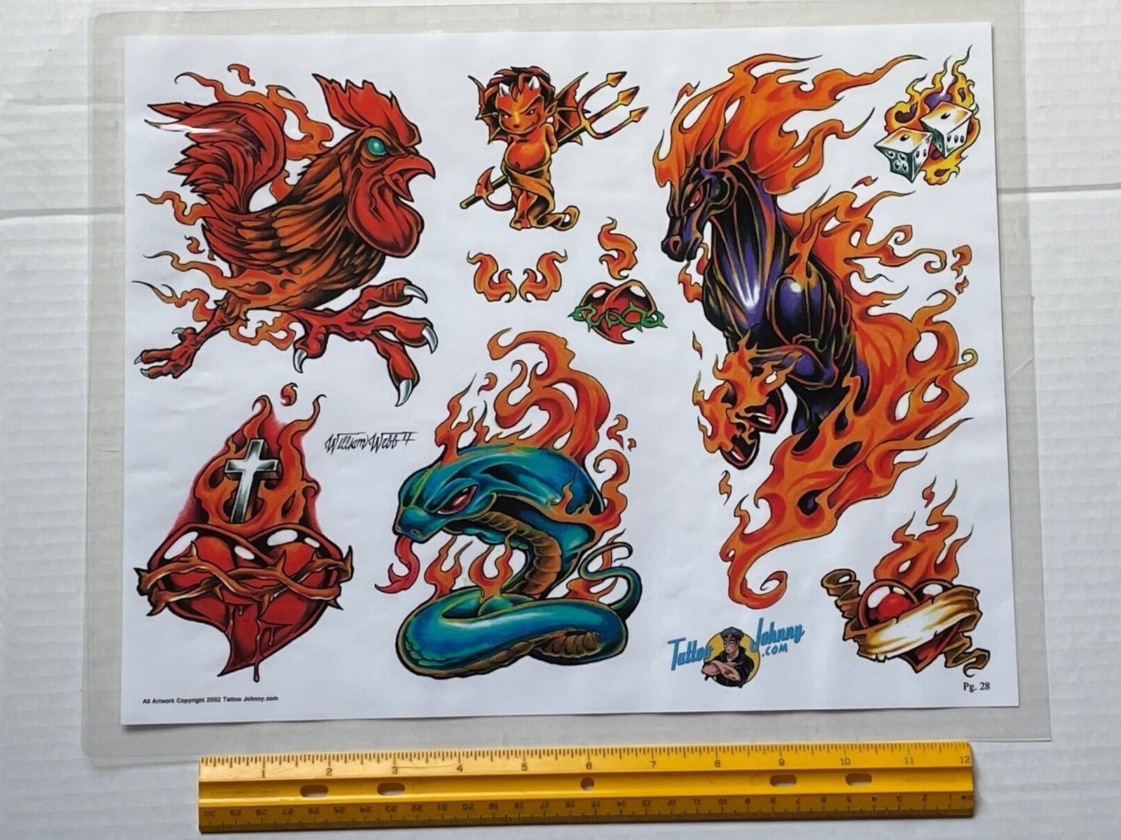 Vintage Art Tattoo Flash Sheet William Billy Webb II /T221 | eBay